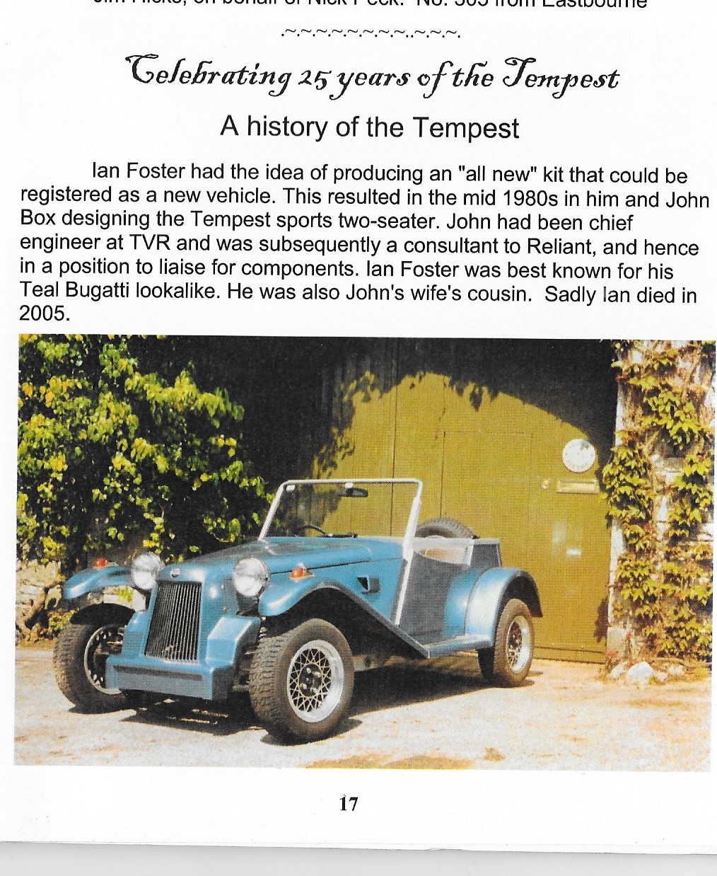 Time line – TEMPEST OF ENGLAND